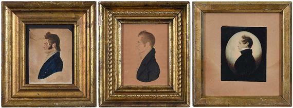 American School, 18th Century | Three Small American or British Profile ...