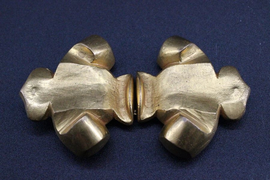 Line Vautrin | Gilt bronze belt buckle featuring scrolls | MutualArt