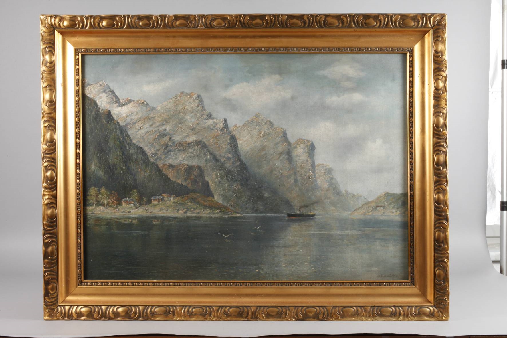 Georg Anton Rasmussen | Fjordlandschaft mit Dampfschiff (19) | MutualArt