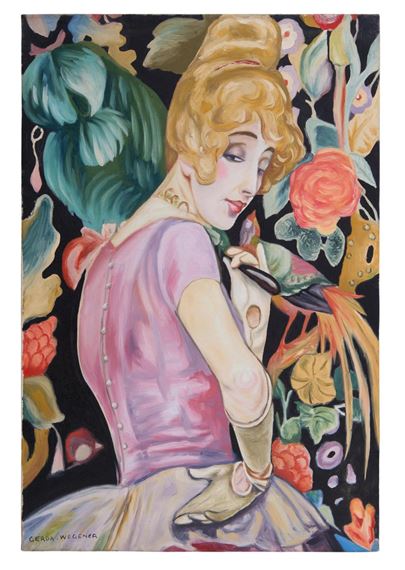 Gerda Wegener | Lili Med Fjerkost (Lili with a Duster Fan | MutualArt