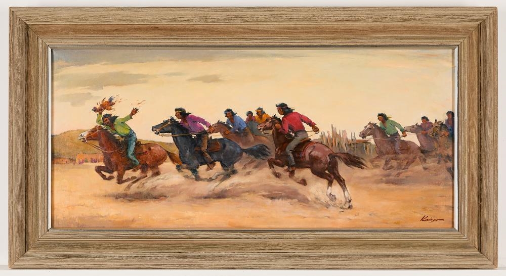 August Kaiser | Chicken Pull Painting | MutualArt