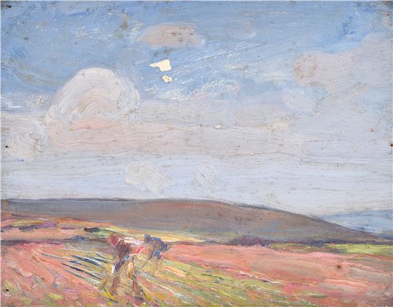 Florence Hess | Landscape with figures and a full moon (1919) | MutualArt