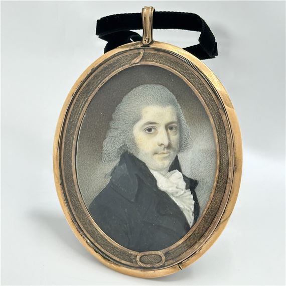 Anglo-American School, 19th Century | Portrait Miniature of a Man with ...
