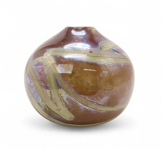 Sam Herman | A glass vase in brown with lustre (1975) | MutualArt