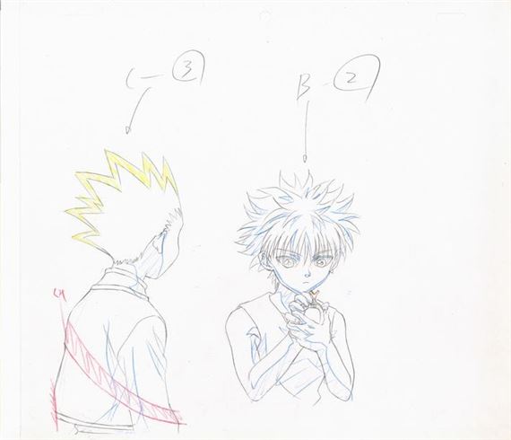Yoshihiro Togashi | Set of two original animation drawings of Gon and ...