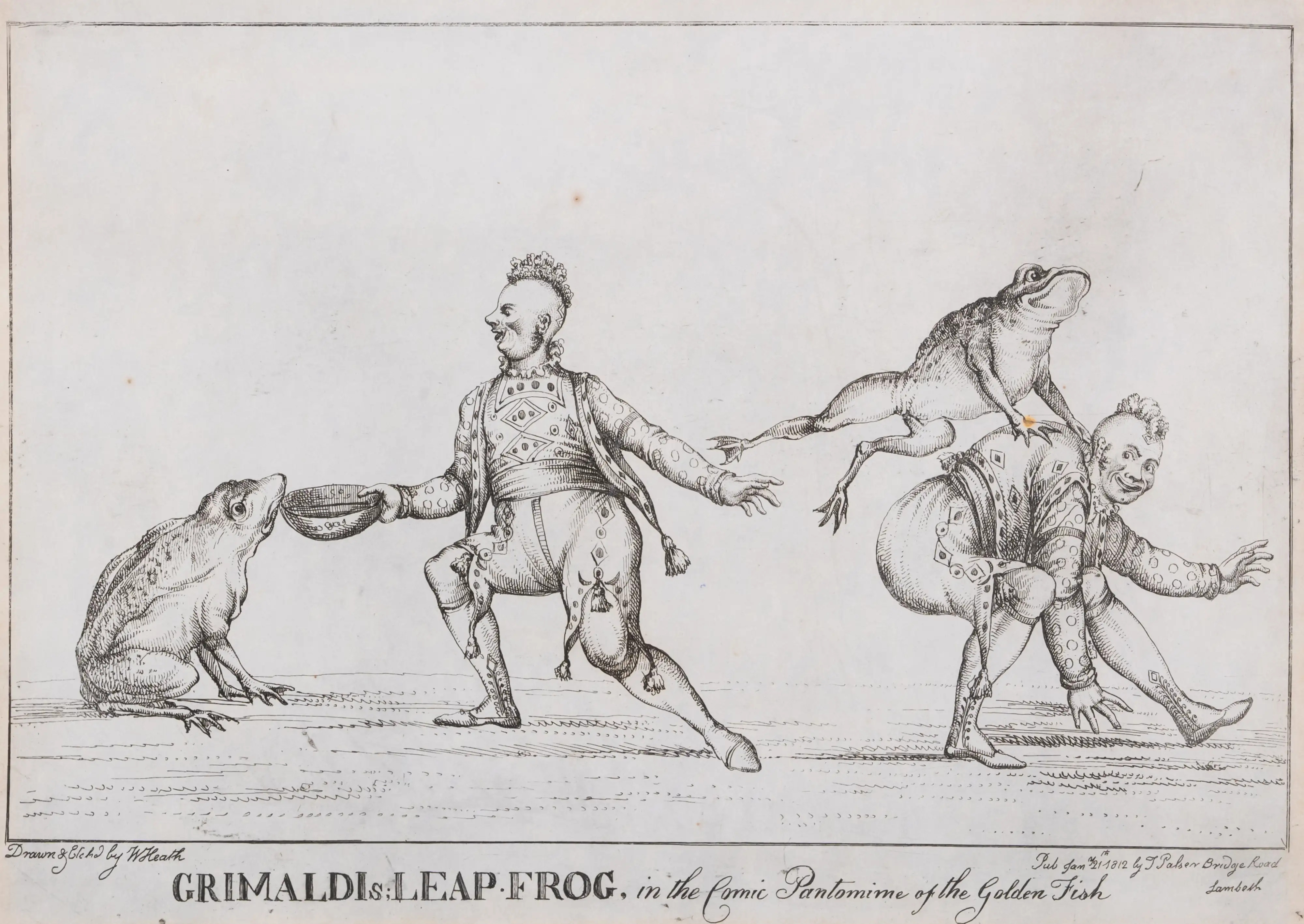 William Heath Robinson | Grimaldi's Leap Frog in the Comic Pantomime of the Golden Fish (1812 ...