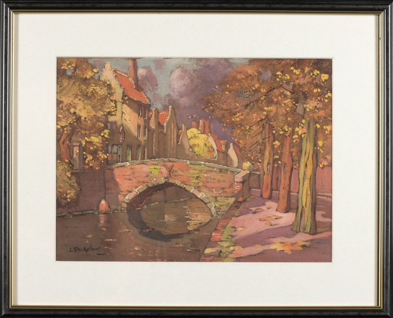 Louis Reckelbus | Groene rei Brugge in de herfst | MutualArt