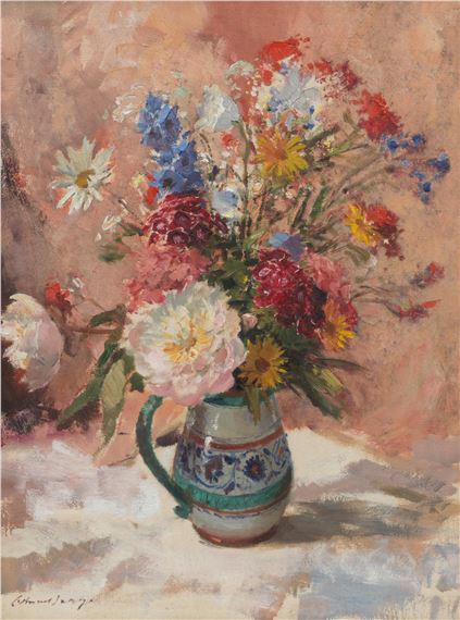 Edward Brian Seago | Flowers in an Italian jug | MutualArt