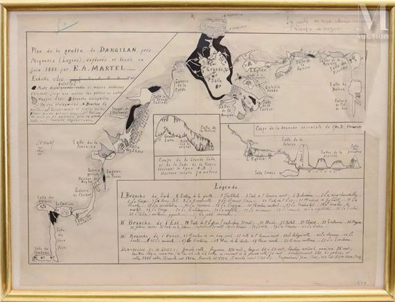 Édouard Alfred Martel | Plan de la Grotte de Dargilan, prÃ¨s Meyrueis ...
