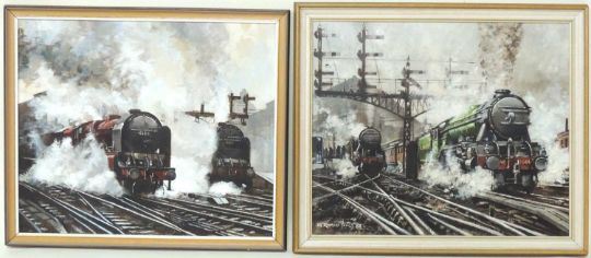 Bernard Jones | LNER Loco Pulling Away (1988) | MutualArt