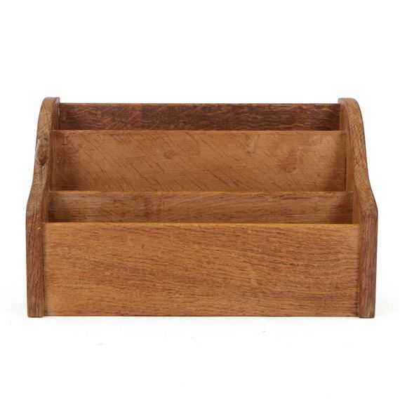 Robert Thompson | Mouseman - tooled oak letter rack | MutualArt