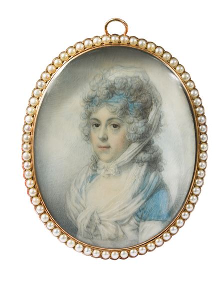 Richard Cosway | Portrait miniature of Mrs Leonard (1797) | MutualArt