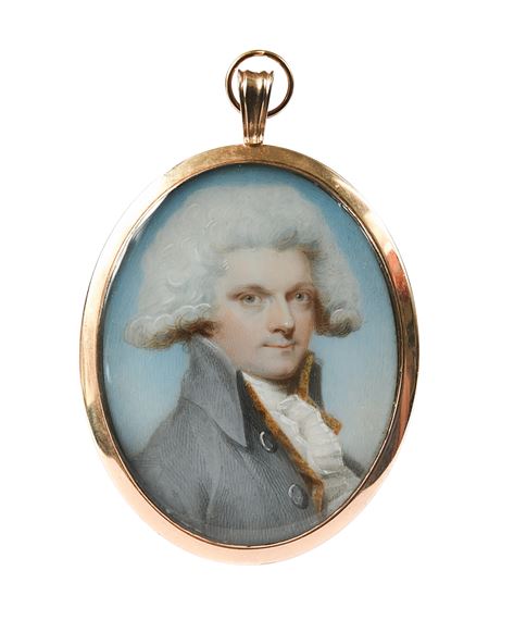 Andrew Plimer | Portrait miniature of a gentleman in a grey coat ...