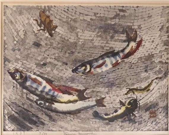 Yamaguchi Soken | Fish In A Net (1959) | Compare similar artworks ...