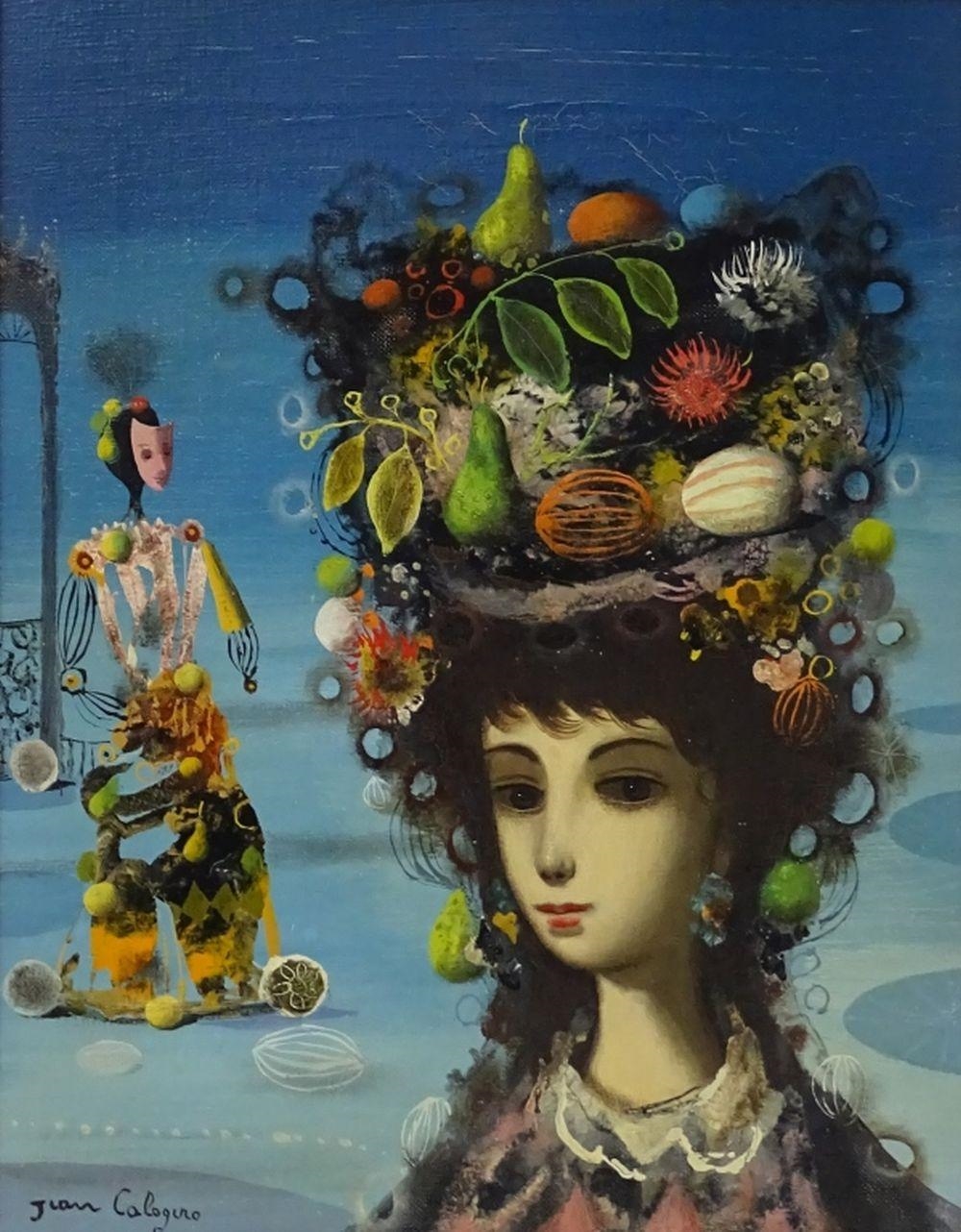 Jean Calogero | Lady with Fruit Hat (1971) | MutualArt