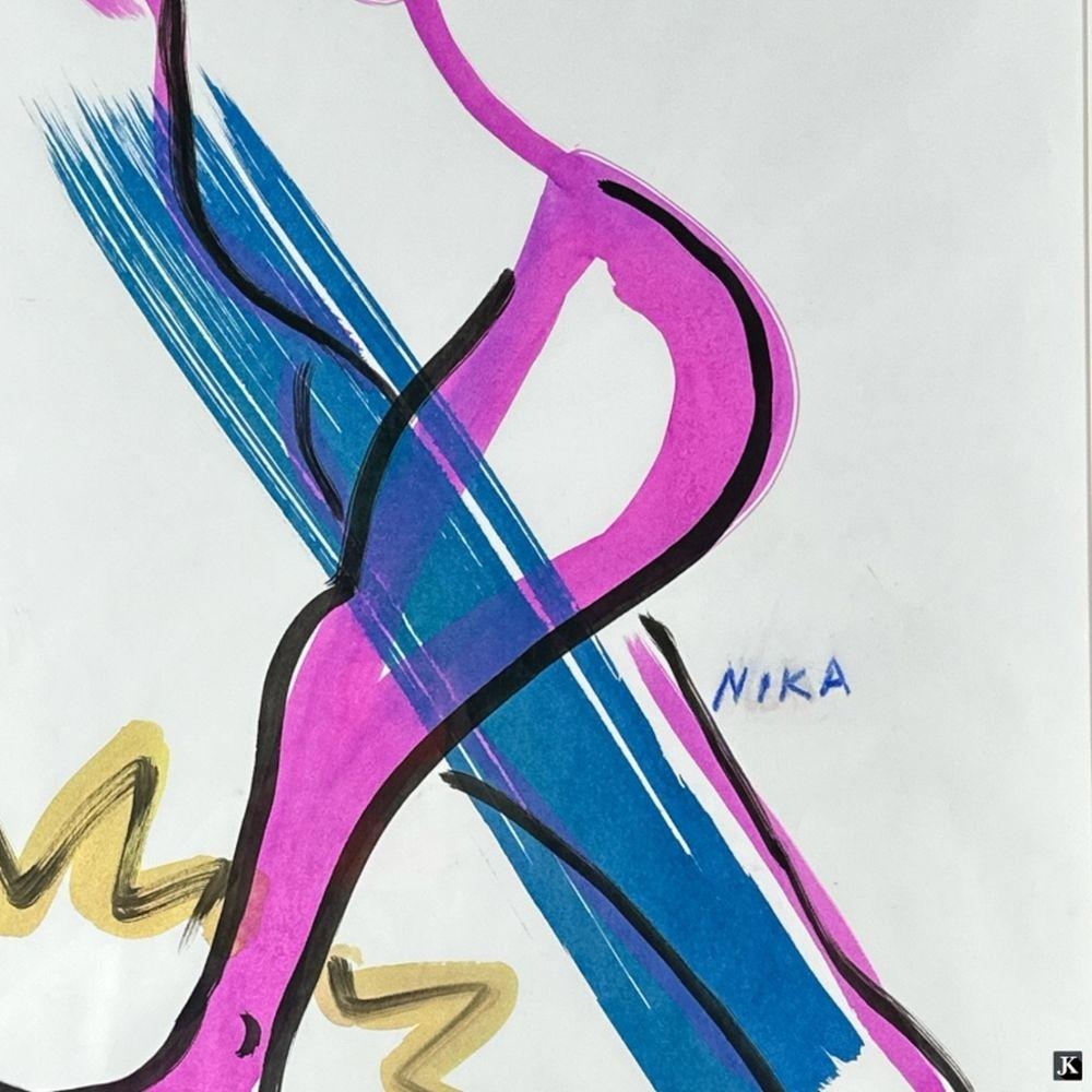 Veronica Nika Bella | 4 Nikki Bella WWE Ink on Paper Sketches | MutualArt