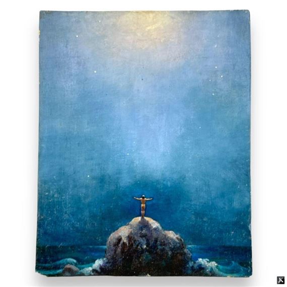 Carl W. Brandien | Man on Rock | MutualArt