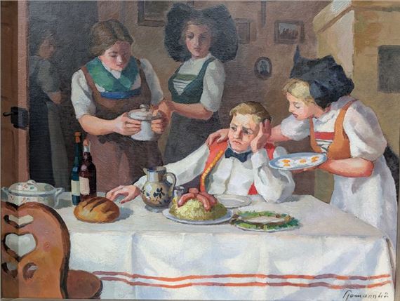 Roger Romann | Comforting Alsatian meal (1942) | MutualArt