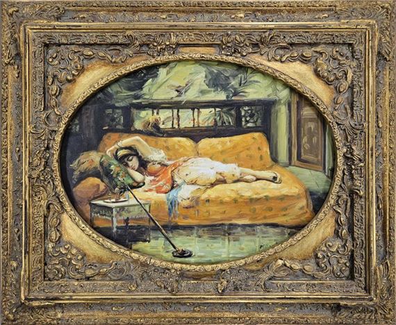F. Vernos | Reclining Odalisque in an Interior | MutualArt