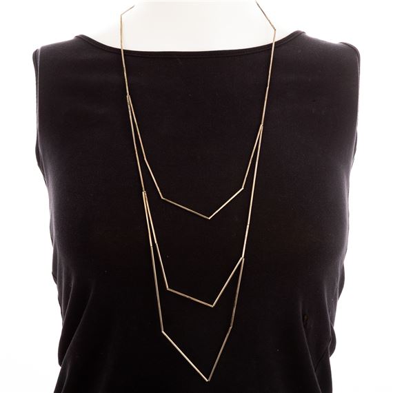 Betty Cooke | A Triple Row Tube Necklace in Sterling Silver | MutualArt