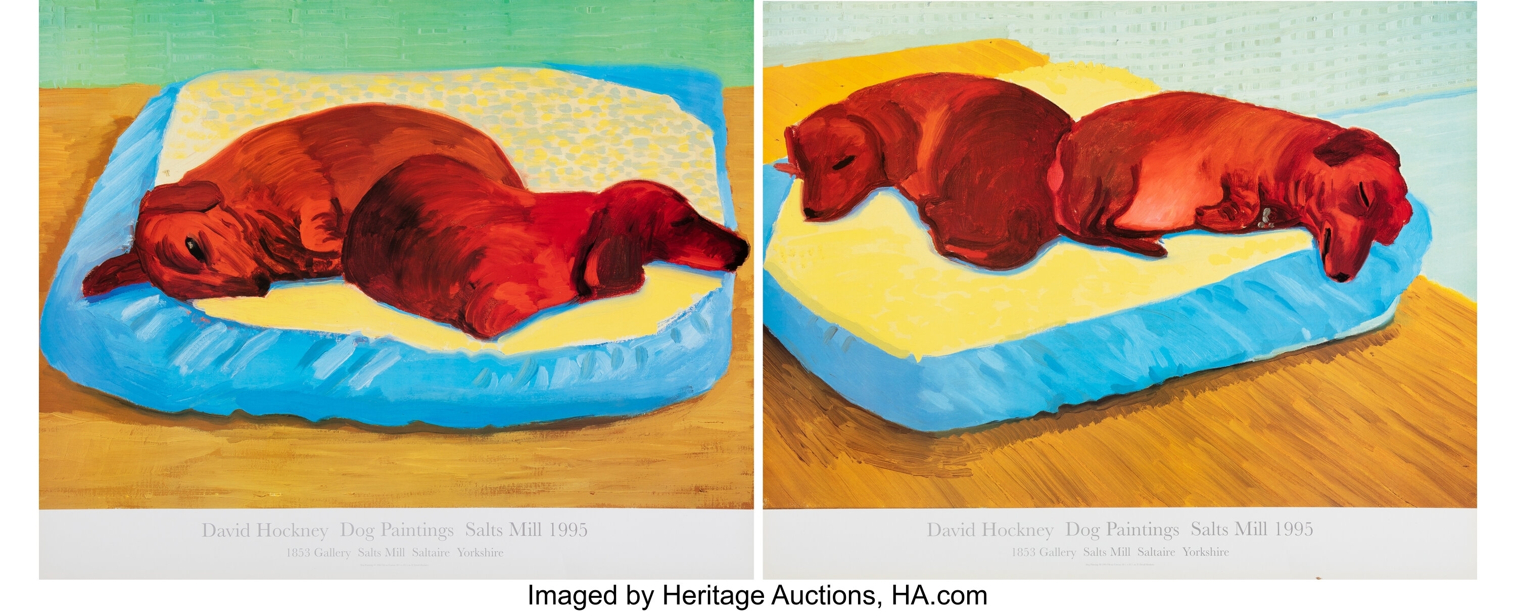 Hockney David | Dogs 38 and Dogs 43, from David Hockney: Dog Paintings ...