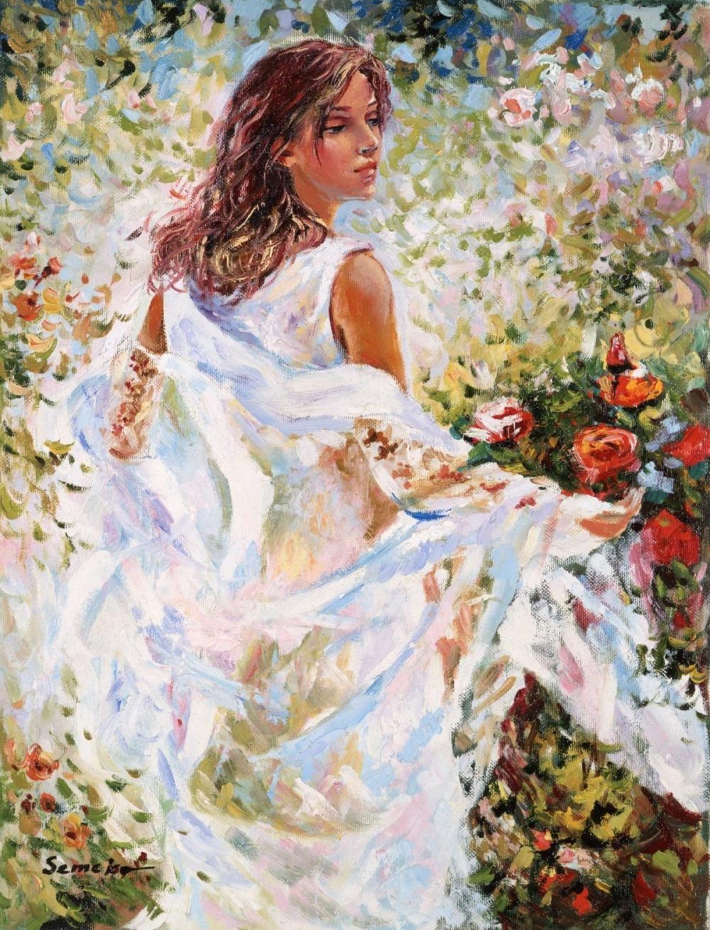 Igor Semeko | Lady in White Dress | MutualArt