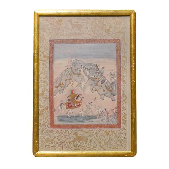 Farrukh Chela | Elephant Fight (1605) | MutualArt
