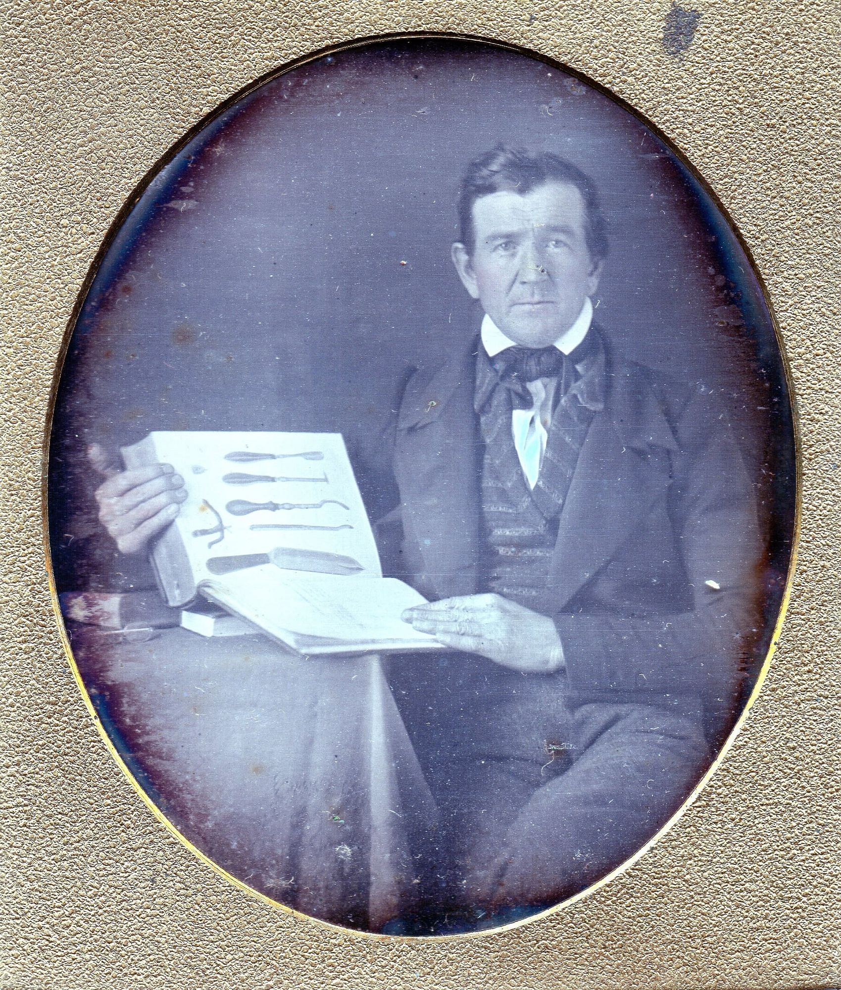 American School | Portrait of a Doctor Displaying a Book with Medical ...