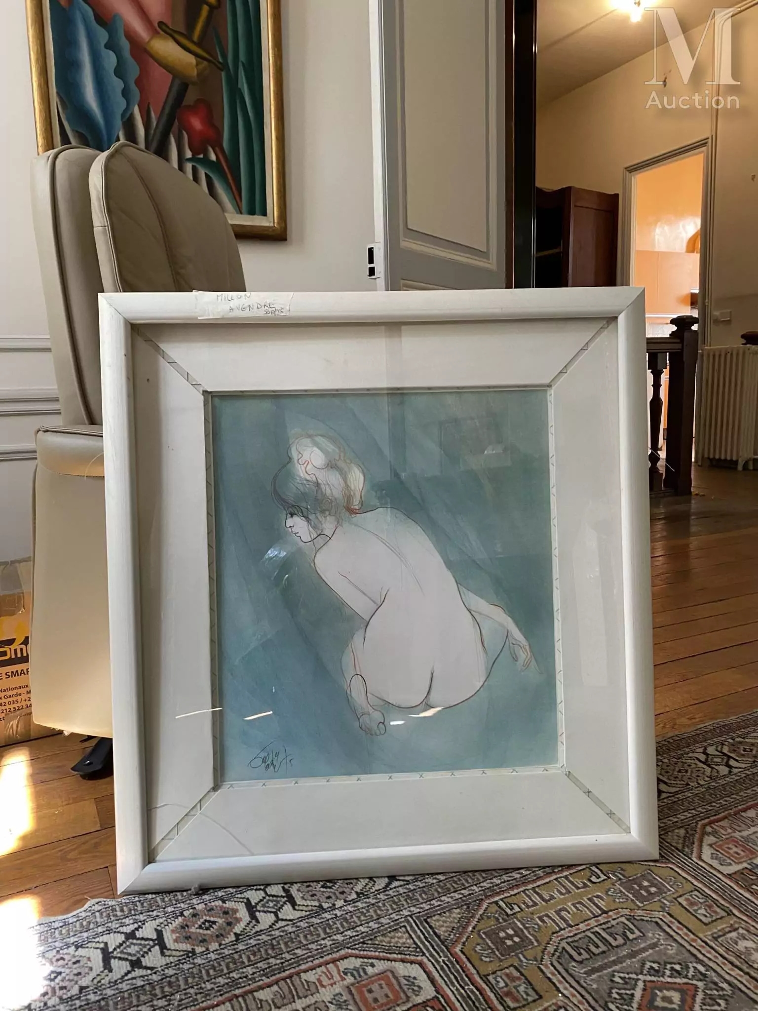Jean-Baptiste Valadié | Femme de dos sur fond bleu | MutualArt