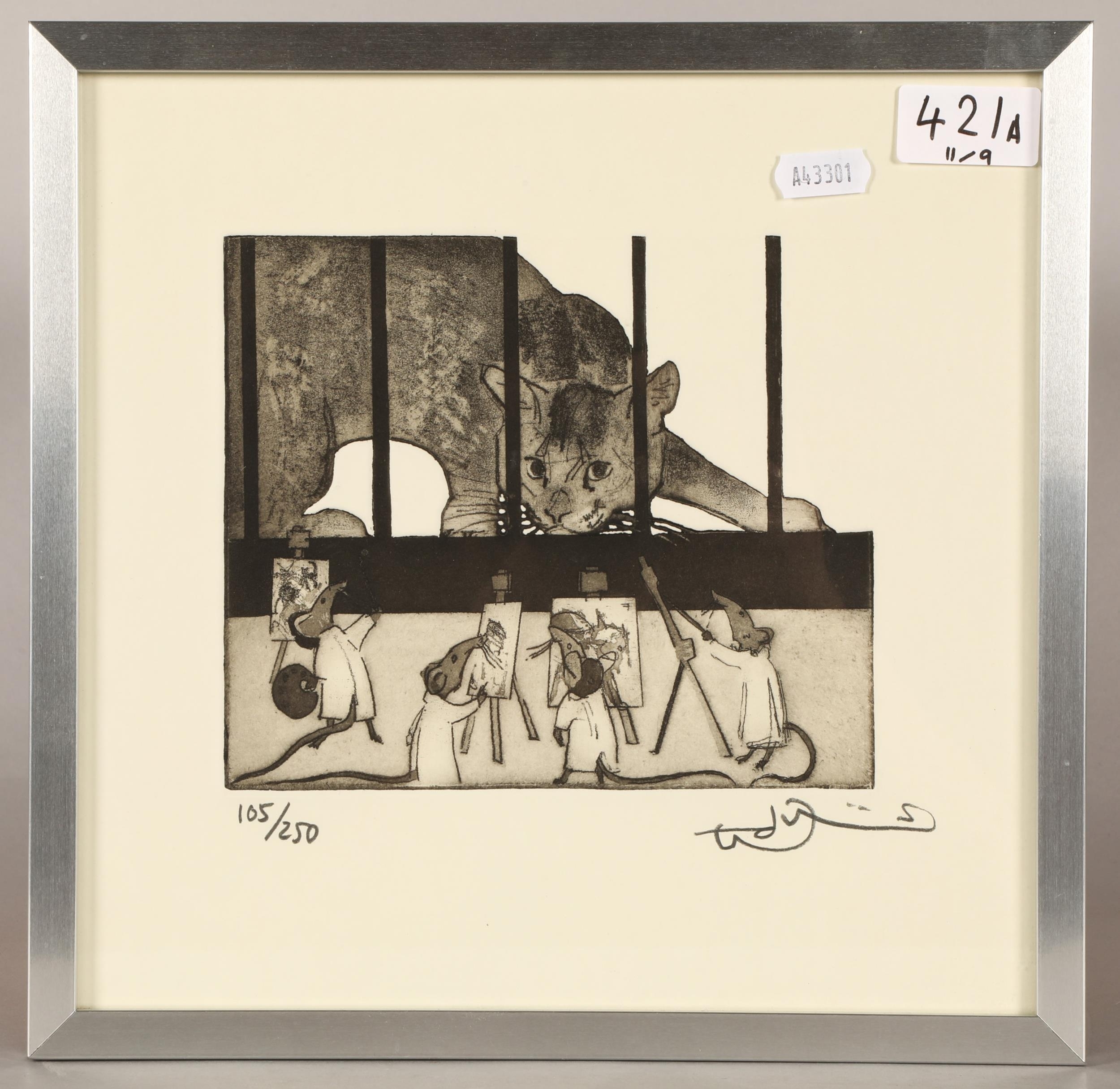 Julian Williams | Mice and Cat Art Class | MutualArt