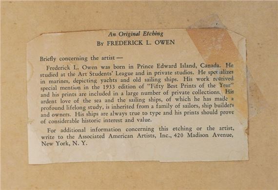Frederick Owen | Setting Sail (1936) | MutualArt