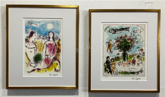 Marc Chagall | La Couple au Crepuscule;La Table Des Amants | MutualArt