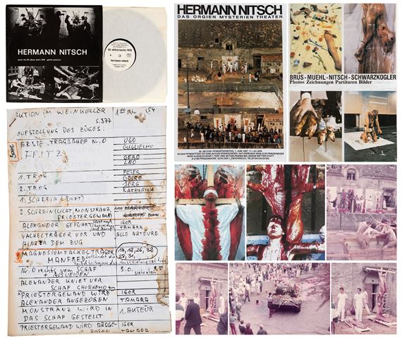Hermann Nitsch | Regie-Anweisung der Orgien-Mysterien Aktion 1989 in ...