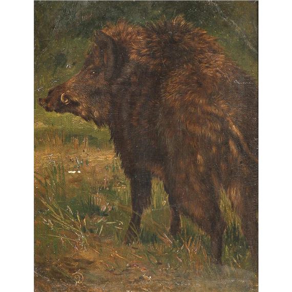 Johannes Christian Deiker | Keiler auf Waldwiese | MutualArt