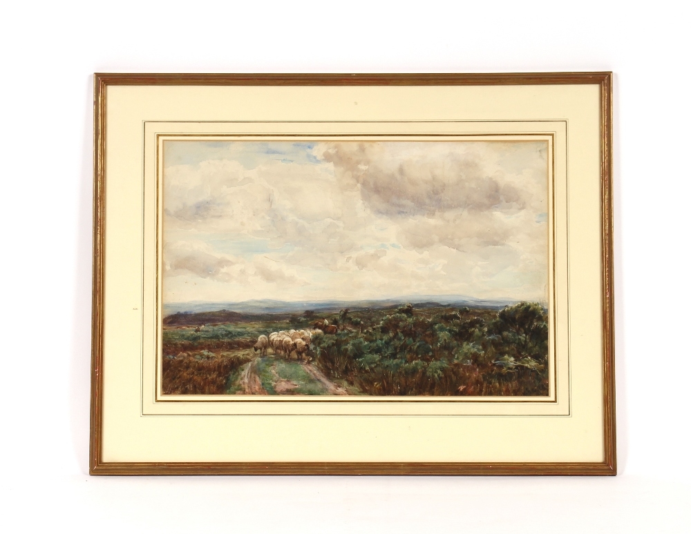 Claude Hayes | landscape study with sheep being herded by a rider and ...