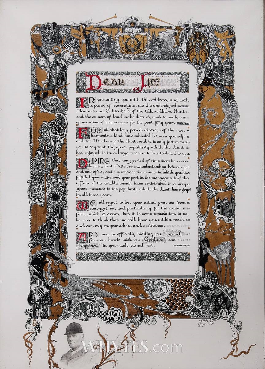 Harry Patrick Clarke | ILLUMINATED ADDRESS TO JIM BRINDLEY FOR HIS 50 ...