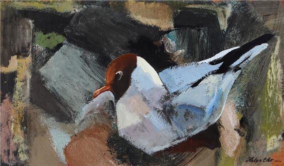 Helge Christensen | Rugende hættemåge (1979) | MutualArt