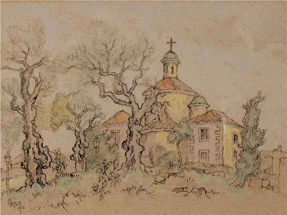 Gregoire Johannes Boonzaier | LANDSCAPE WITH CHURCH (1973) | MutualArt