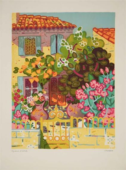 Guy Charon | Flowered terrace | MutualArt
