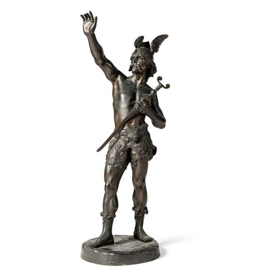Emile Laporte | A BRONZE FIGURE OF A GAUL (19th Century) | MutualArt
