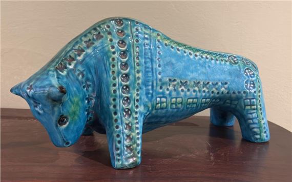 Bitossi | A Blue Glazed Bull in the Bitossi Manner | MutualArt