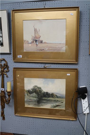 William Knox | Framed Watercolour of a coastal fishing scene | MutualArt