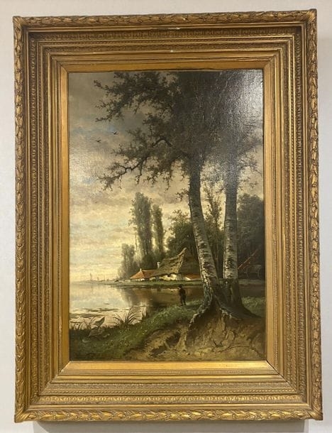 Henri Joseph Pieron | Chaumière en bord d'étang | MutualArt