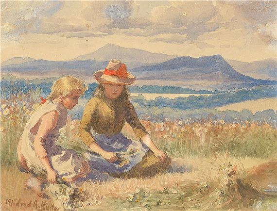 Mildred Anne Butler | Two children in a flower meadow | MutualArt