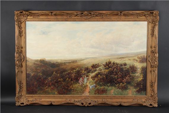 Charles Thomas Burt | Coastal path with children playing in the gorse ...