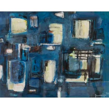 Jaap Nanninga | Compositie in blauw (58) | MutualArt