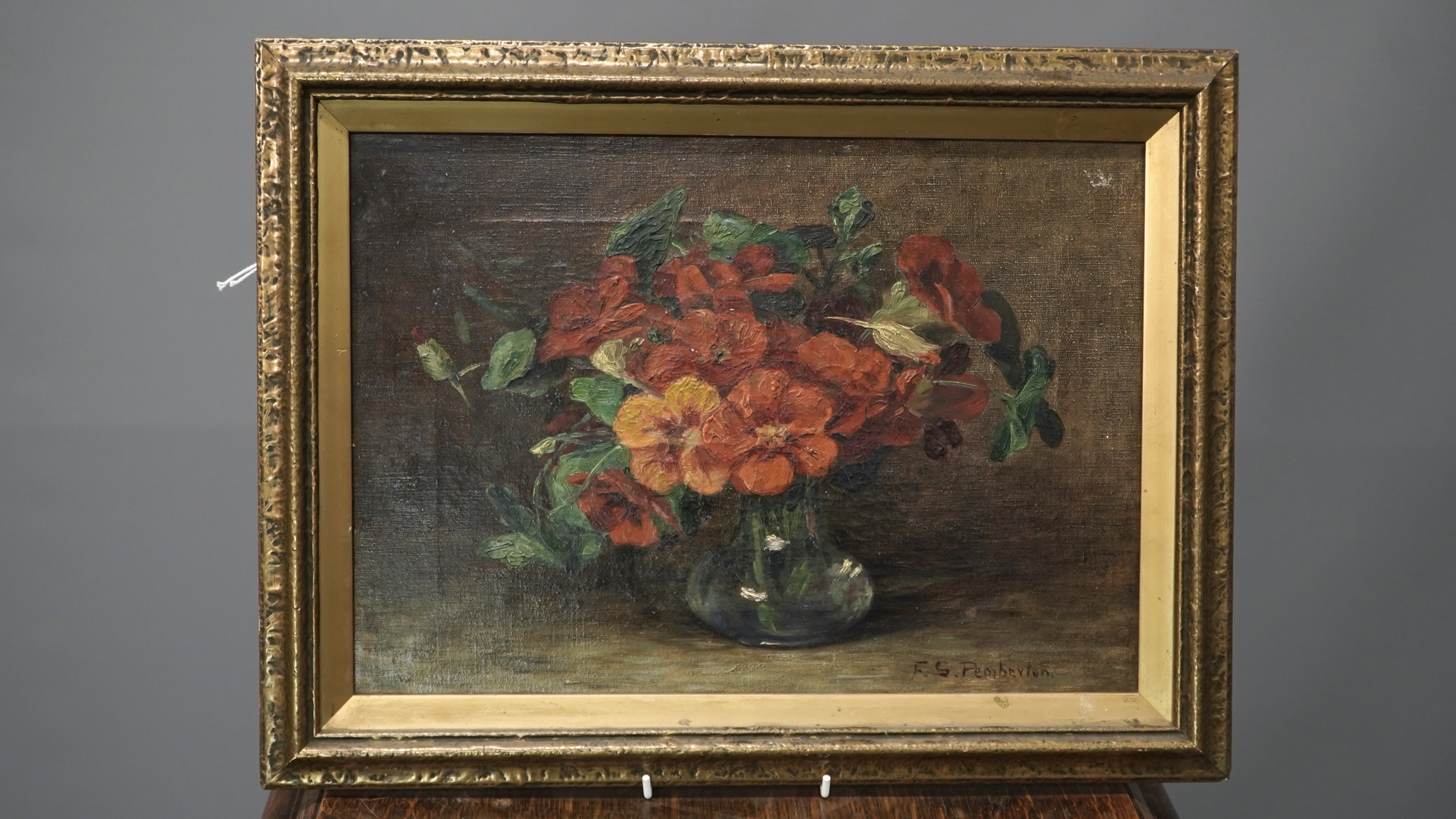 Florence Pemberton | a glass vase of nasturtiums; still life of flowers ...