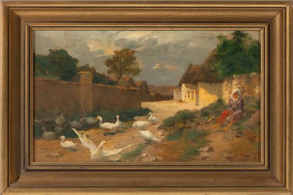 Dezso Pécsi Pilch | Feeding the Geese | MutualArt