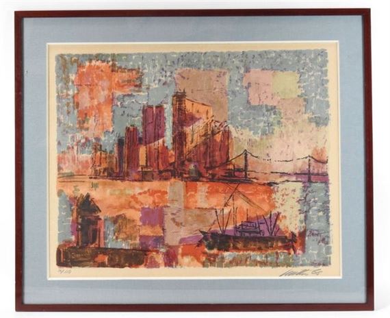 Wolf Reuther | The city and the bridge | MutualArt