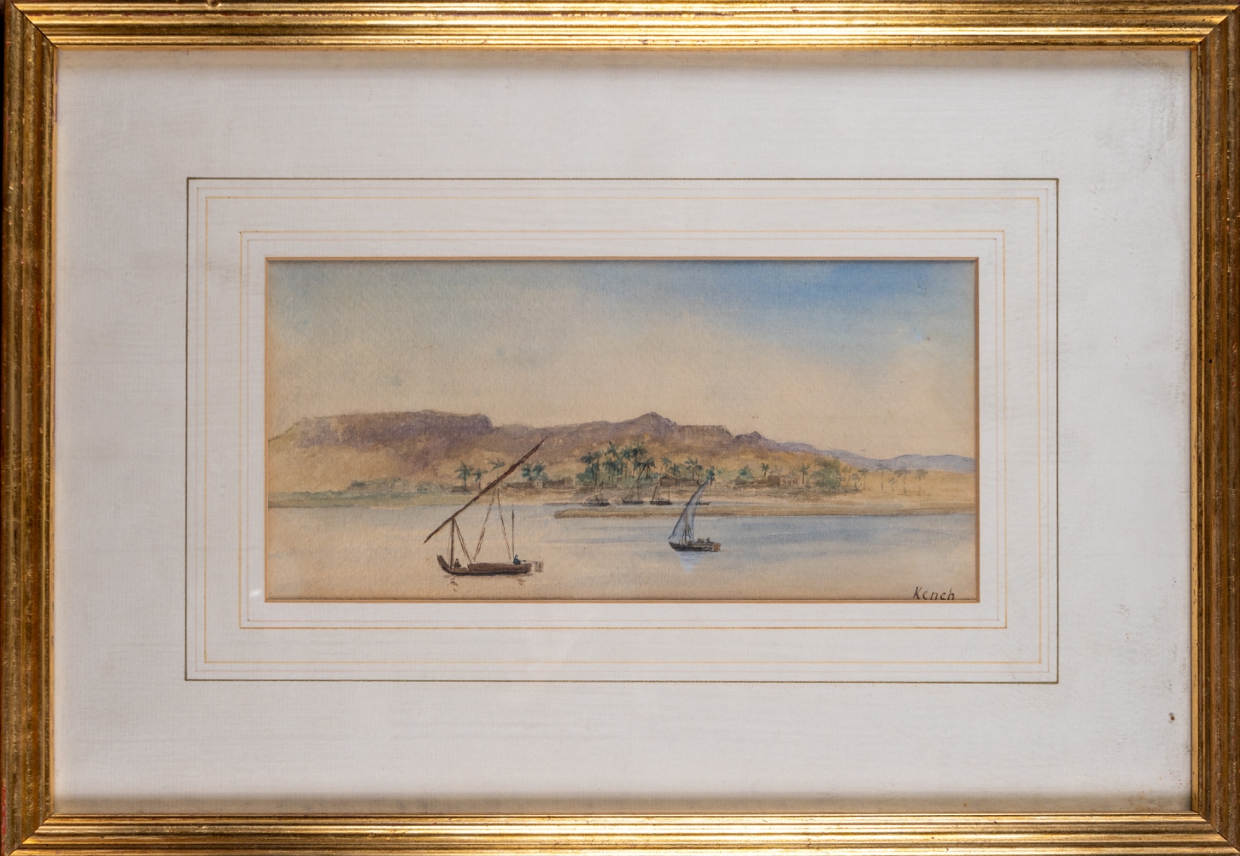 Edward Lear | Sailboats in Qena, Egypt | MutualArt